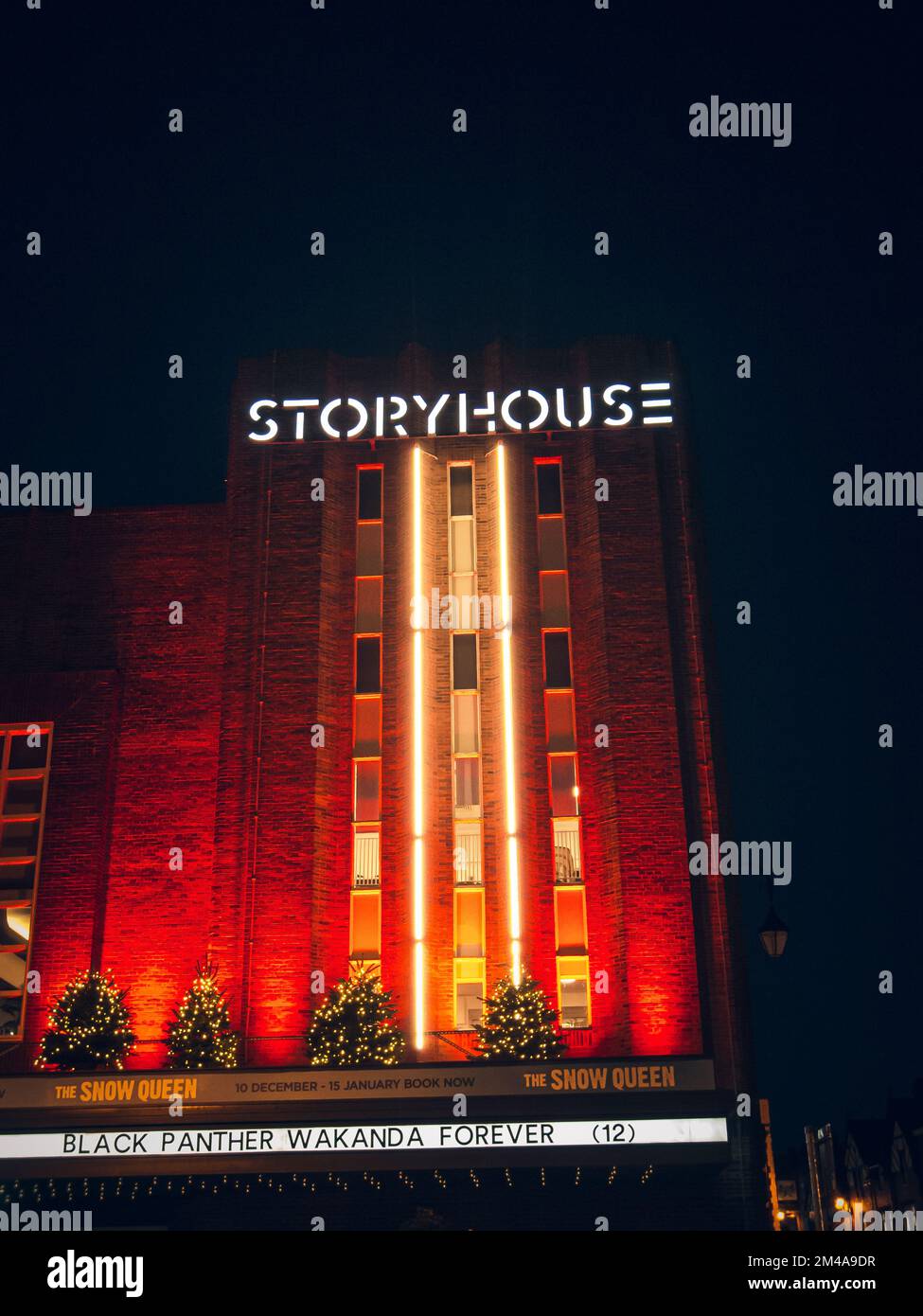 Chester's Storyhouse at night illuminated Stock Photo - Alamy