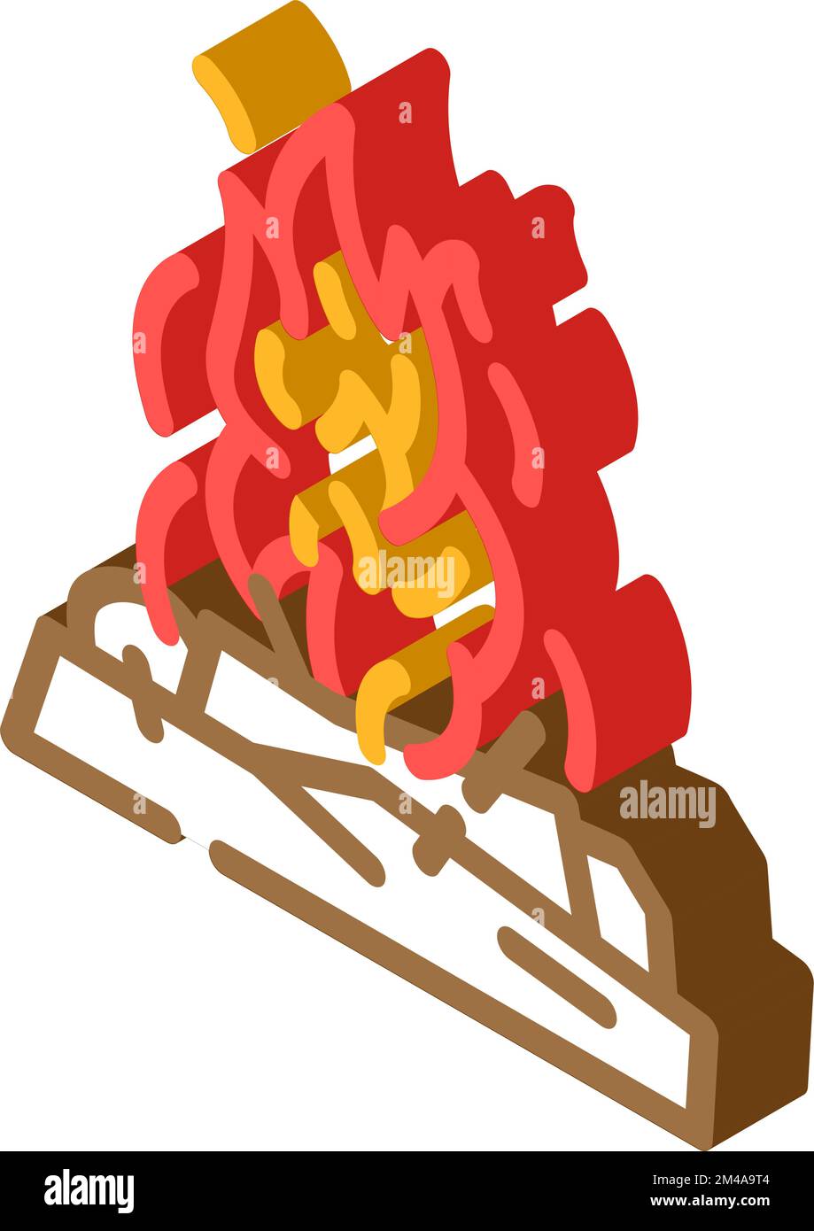 bonfire fire isometric icon vector illustration Stock Vector Image ...