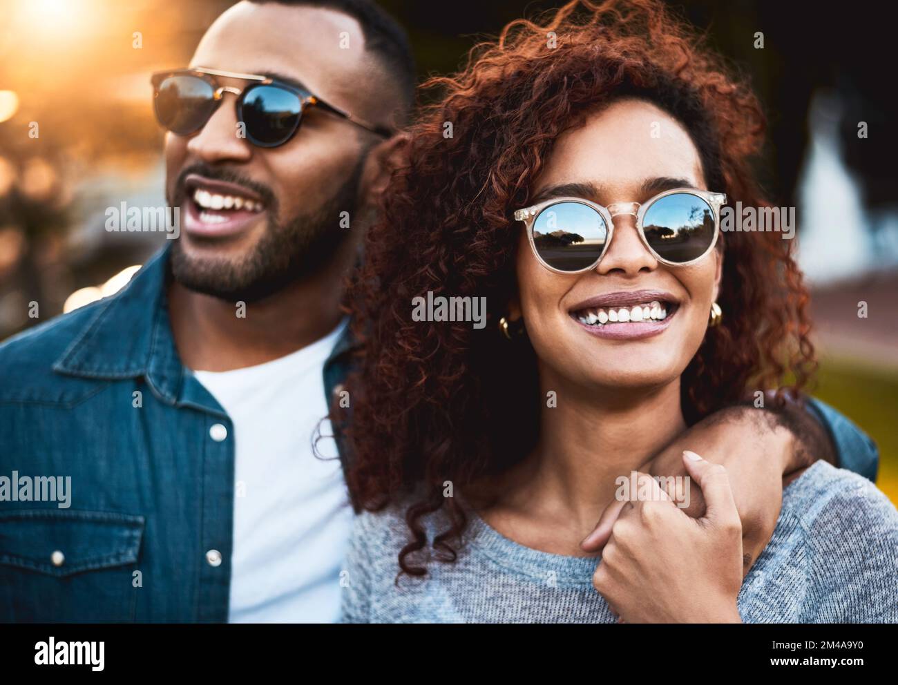 Chilled vibes only out here. a young couple bonding together outdoors ...
