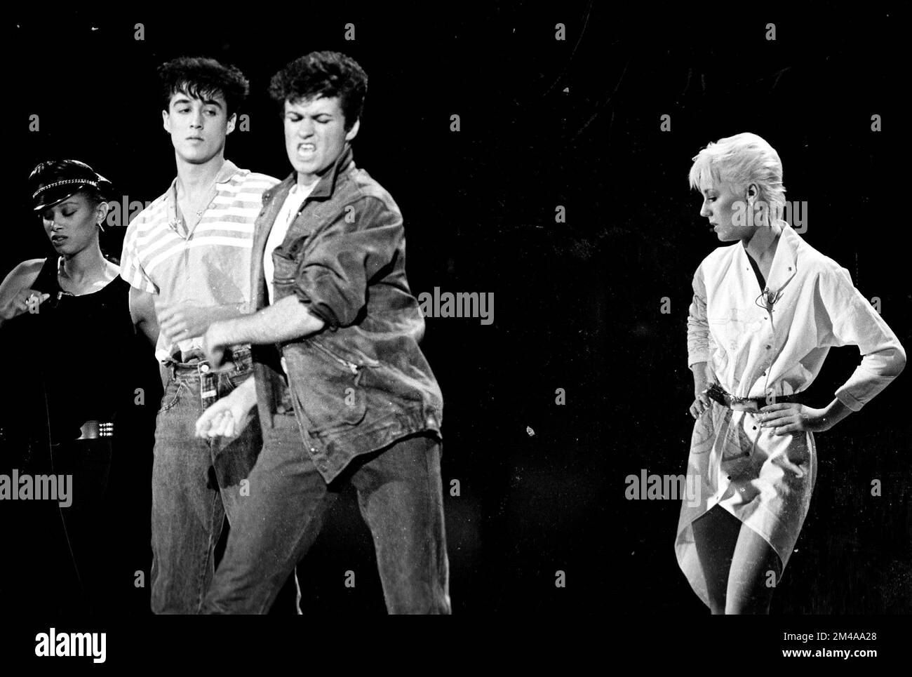 George Michael & Andrew Ridgeley of "Wham" perform on the TV Show ...