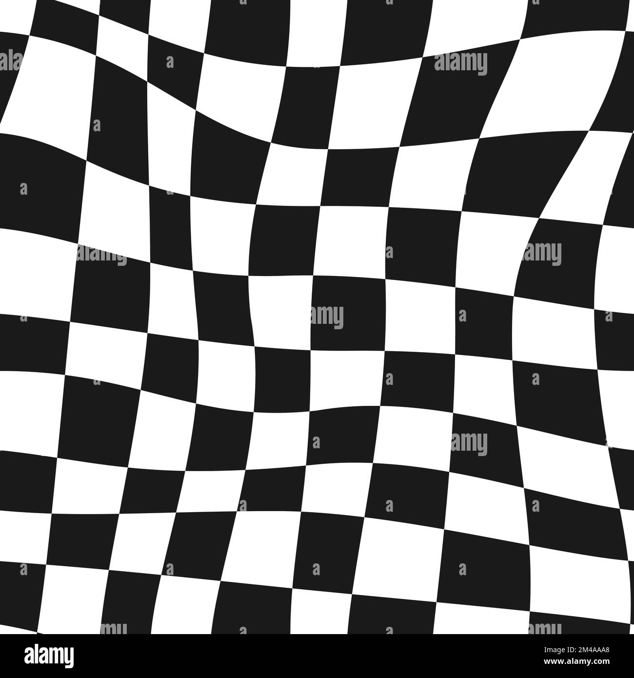 Groovy psychedelic wavy chessboard seamless pattern. Hippie twisted ...