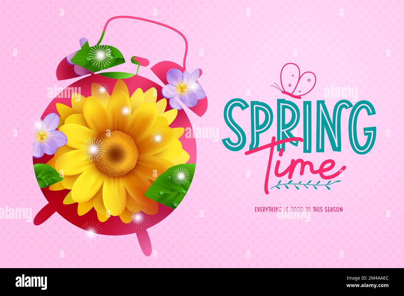 Spring time text vector design. Spring time typography in empty space ...