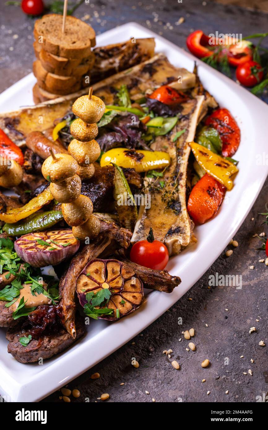 Collage assortment sausage meat hi-res stock photography and images - Alamy