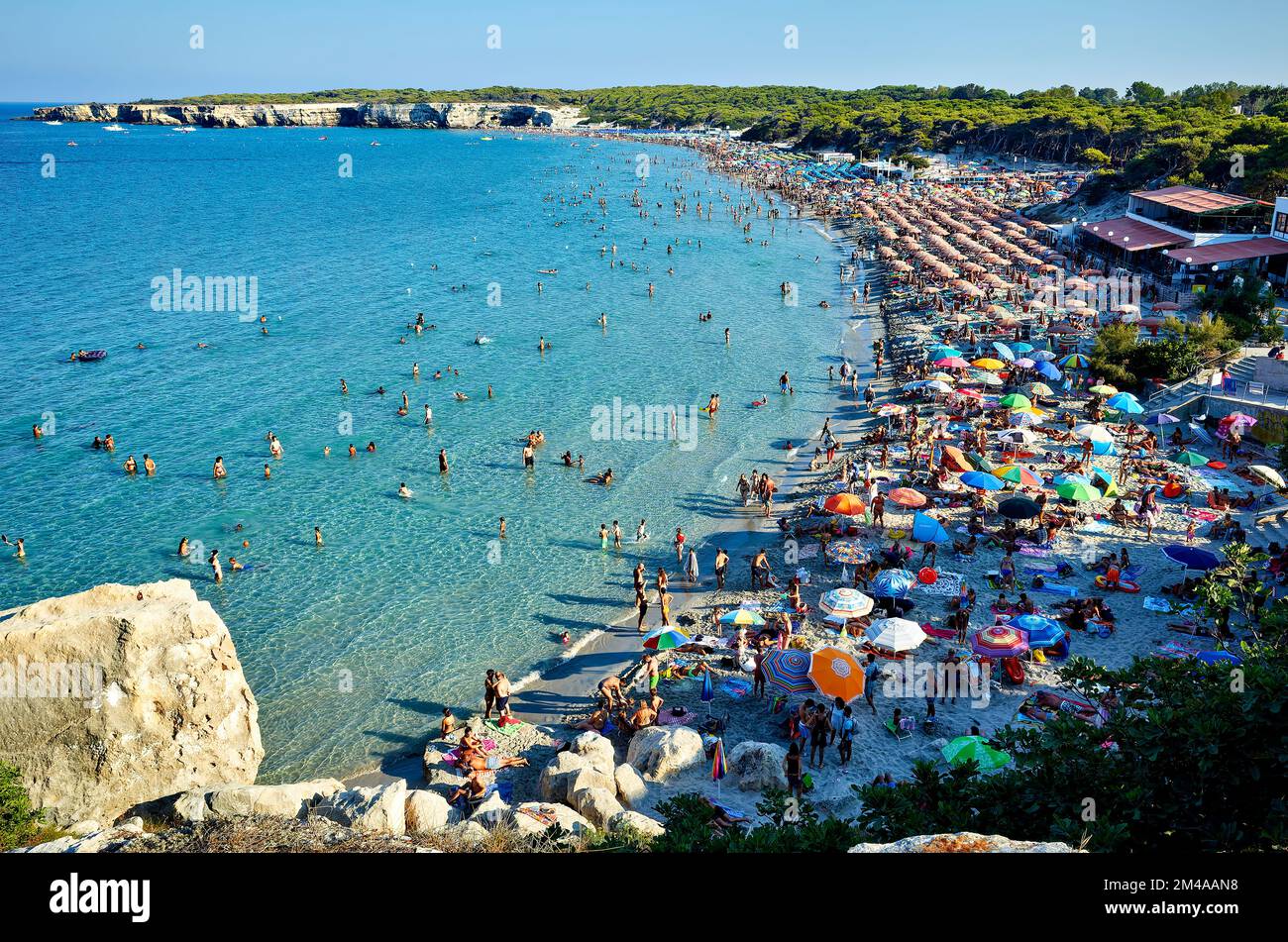 Apulia Puglia Salento. Italy. Torre dell'Orso. Melendugno. Aerial view ...