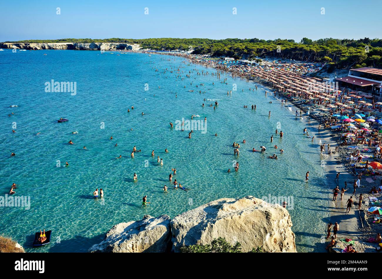 Apulia Puglia Salento. Italy. Torre dell'Orso. Melendugno. Aerial view ...