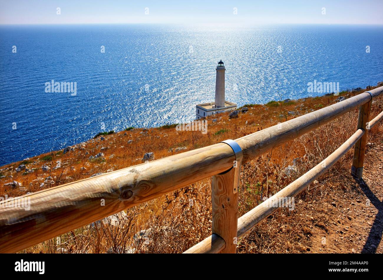 Apulia Puglia Italy. The lighthouse at Cape Palascia (Capo d'Otranto ...
