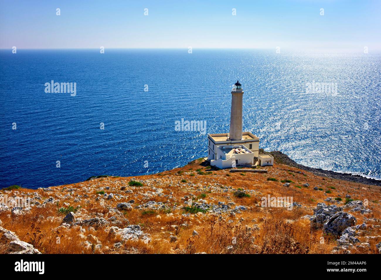 Apulia Puglia Italy. The lighthouse at Cape Palascia (Capo d'Otranto ...