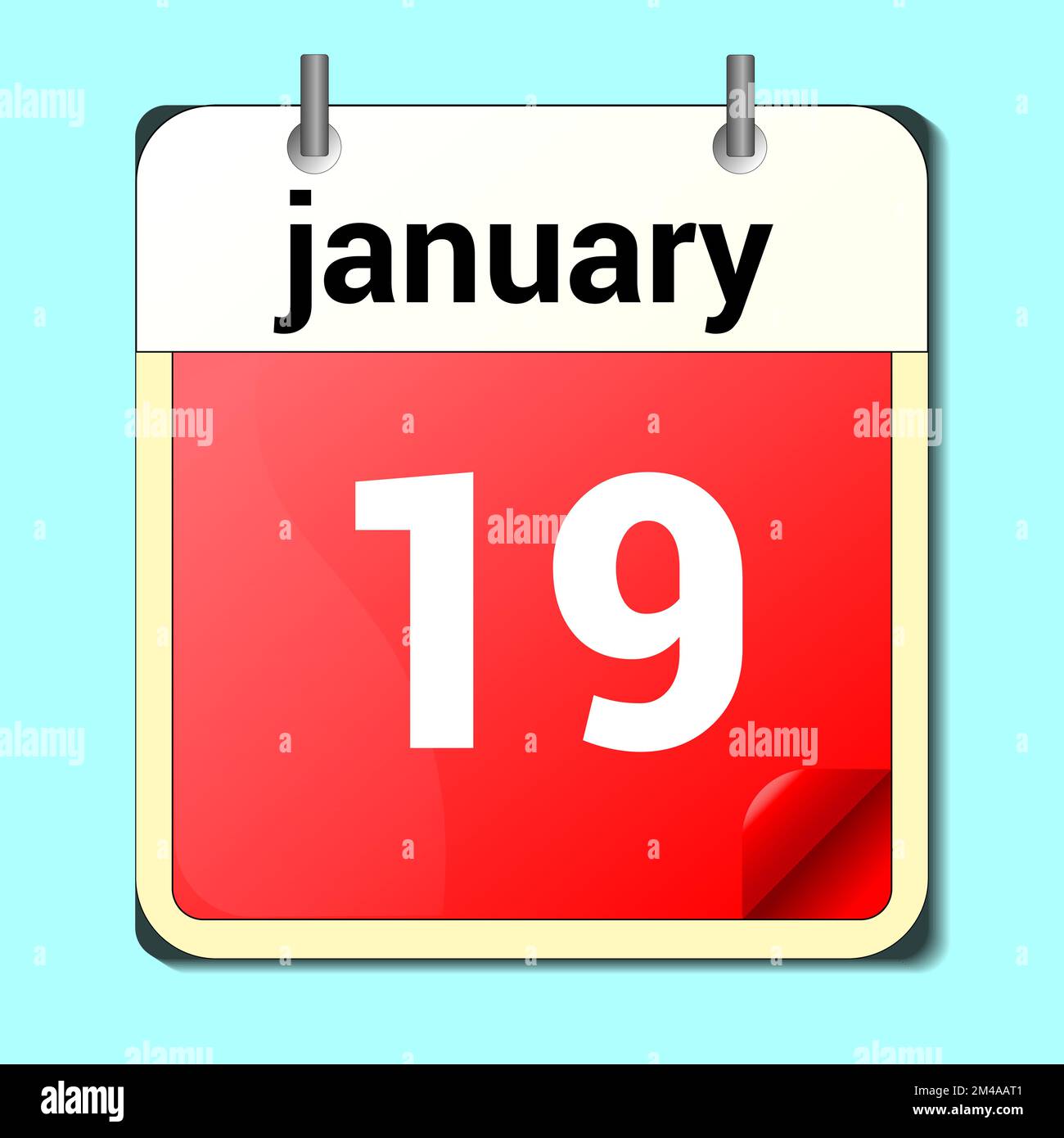 day on the calendar, vector image format, january 19 Stock Vector Image ...
