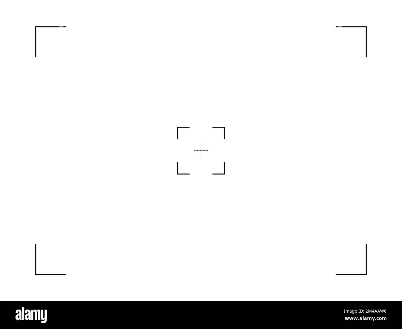 Vector white background with simple camera recording screen. Viewfinder ...