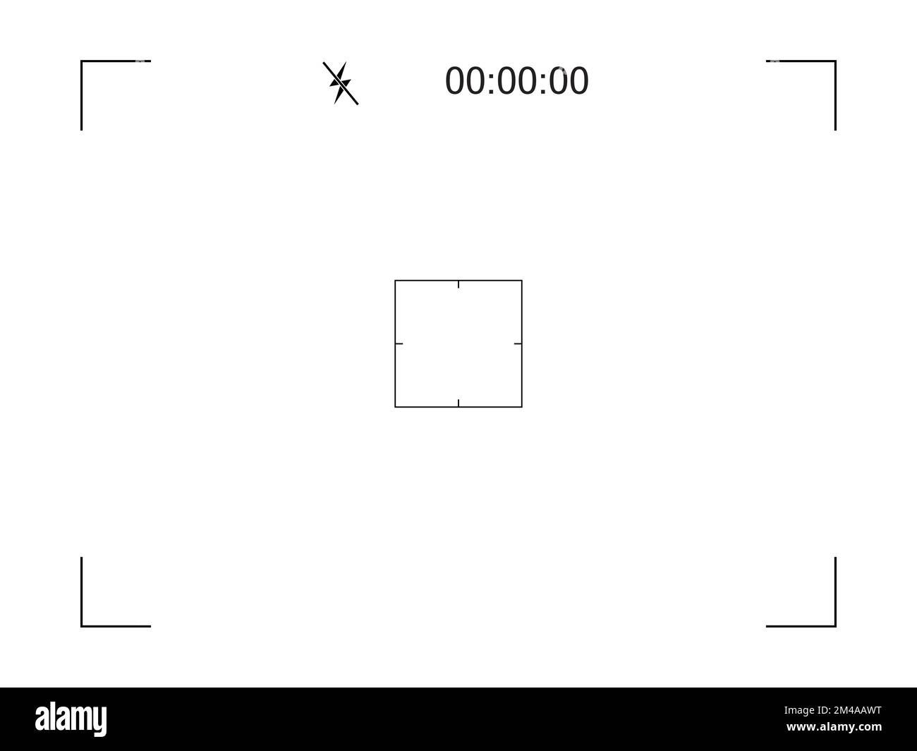Viewfinder vector template frame with focus, time for camera. Vector ...
