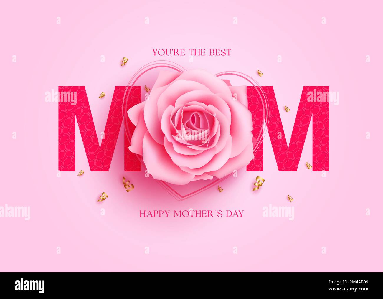Happy mother's day text vector design. Mother's day mom text with camellia and rose flower ...