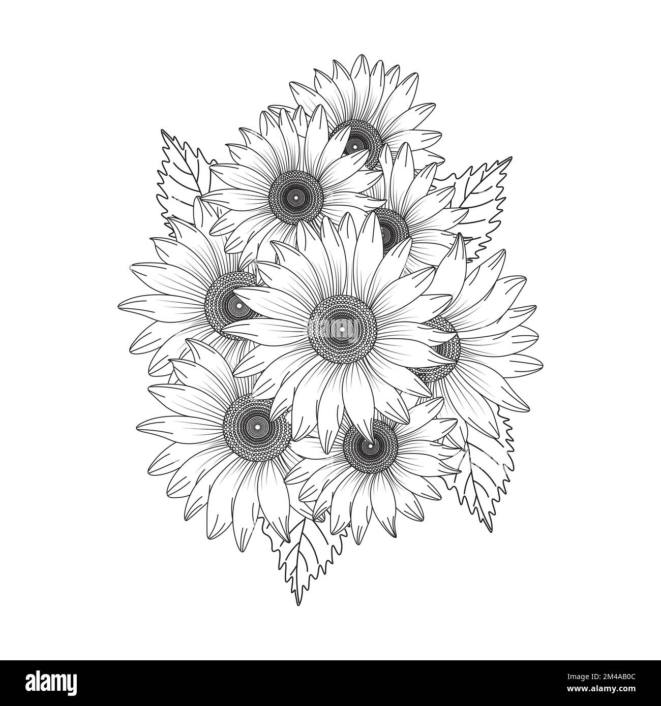 daisy flower design in detailed line art vector graphic and beautiful ...