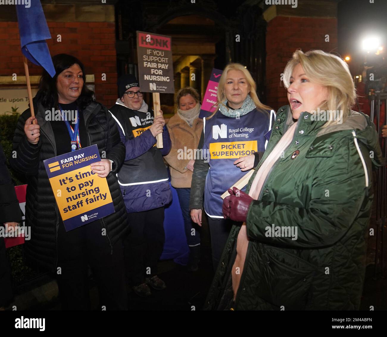 Royal College of Nursing (RCN) General Secretary Pat Cullen (right ...