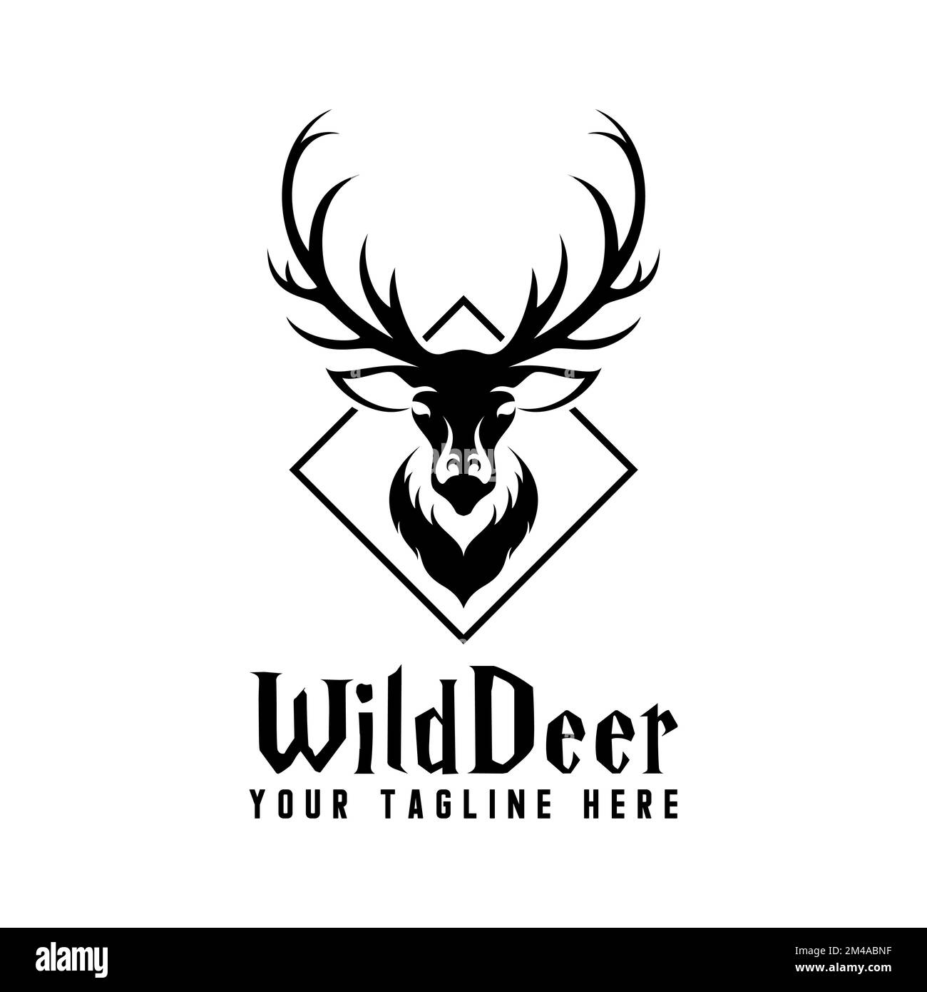 deer head with amazing sharp horn image graphic icon logo design ...