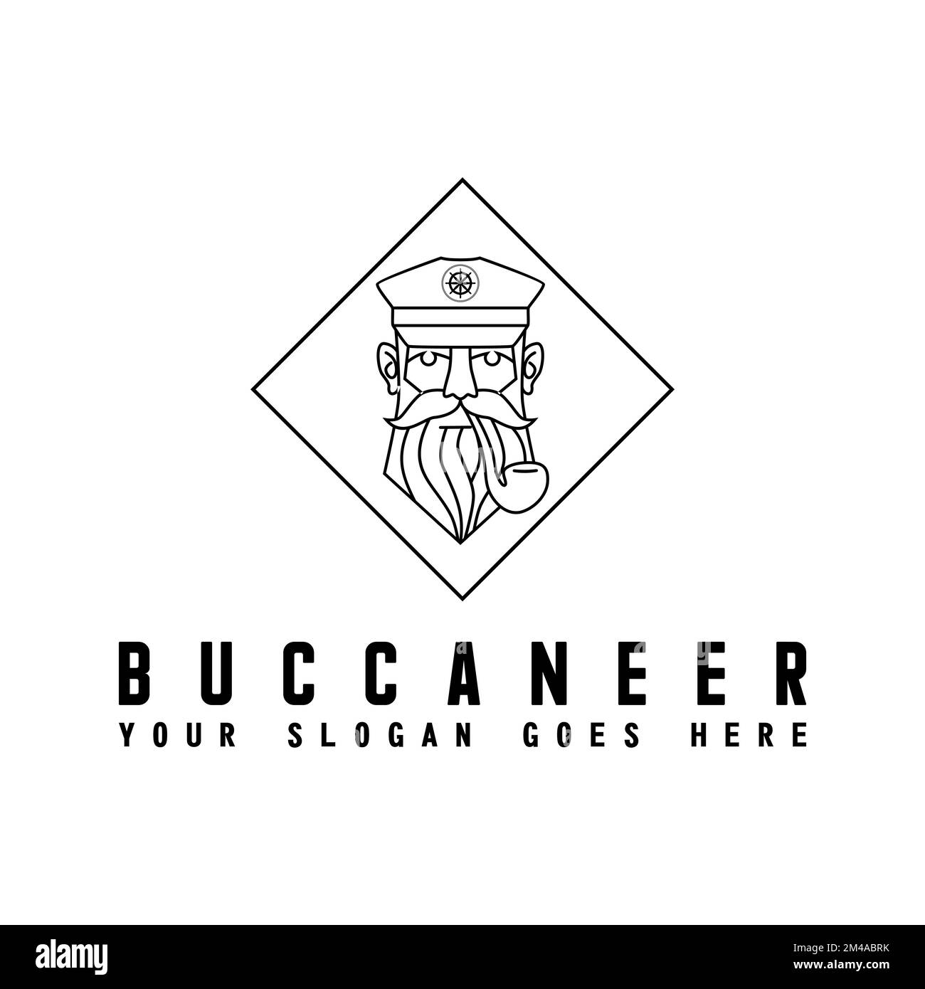 face with a thick mustache, beard, and wear a sailor hat image graphic ...