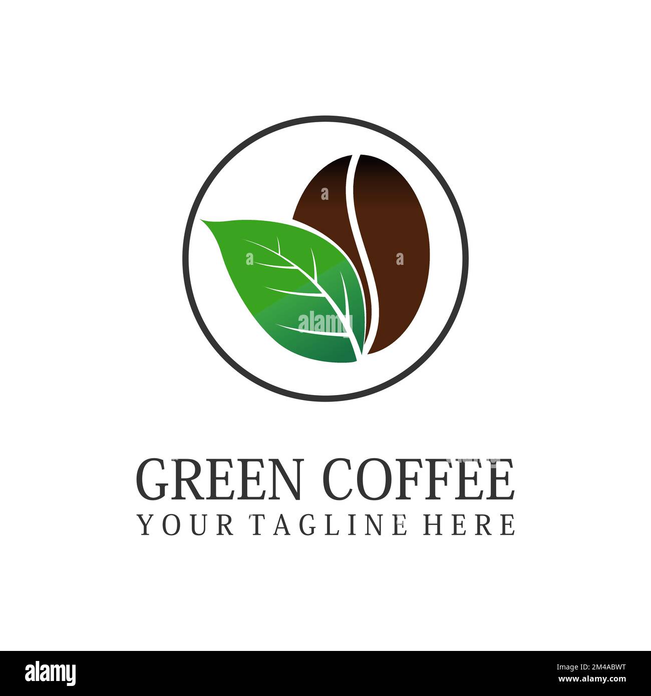 Green leaf and coffee bean image graphic icon logo design abstract concept vector stock. Can be ...