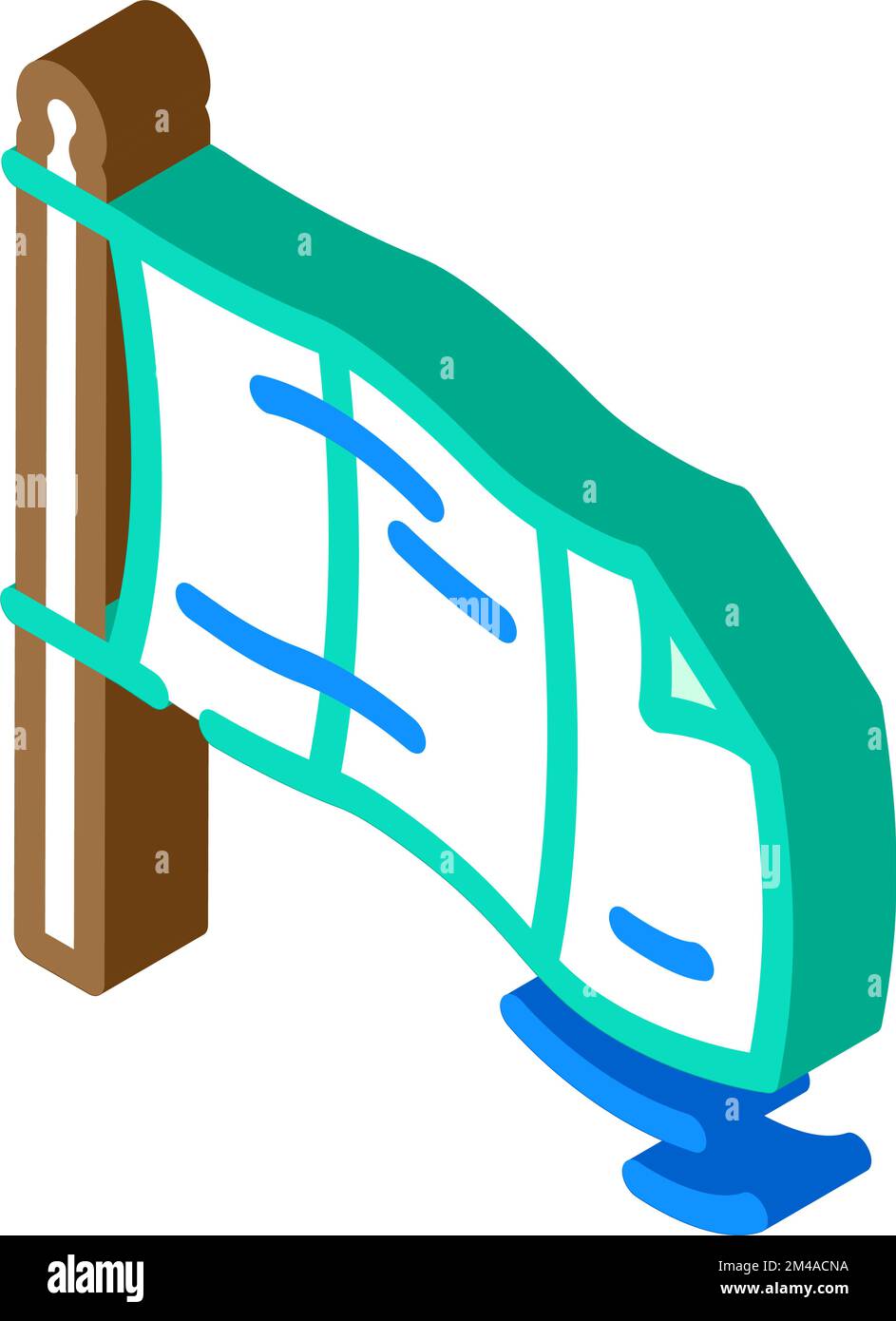 waving flag isometric icon vector illustration Stock Vector Image & Art ...