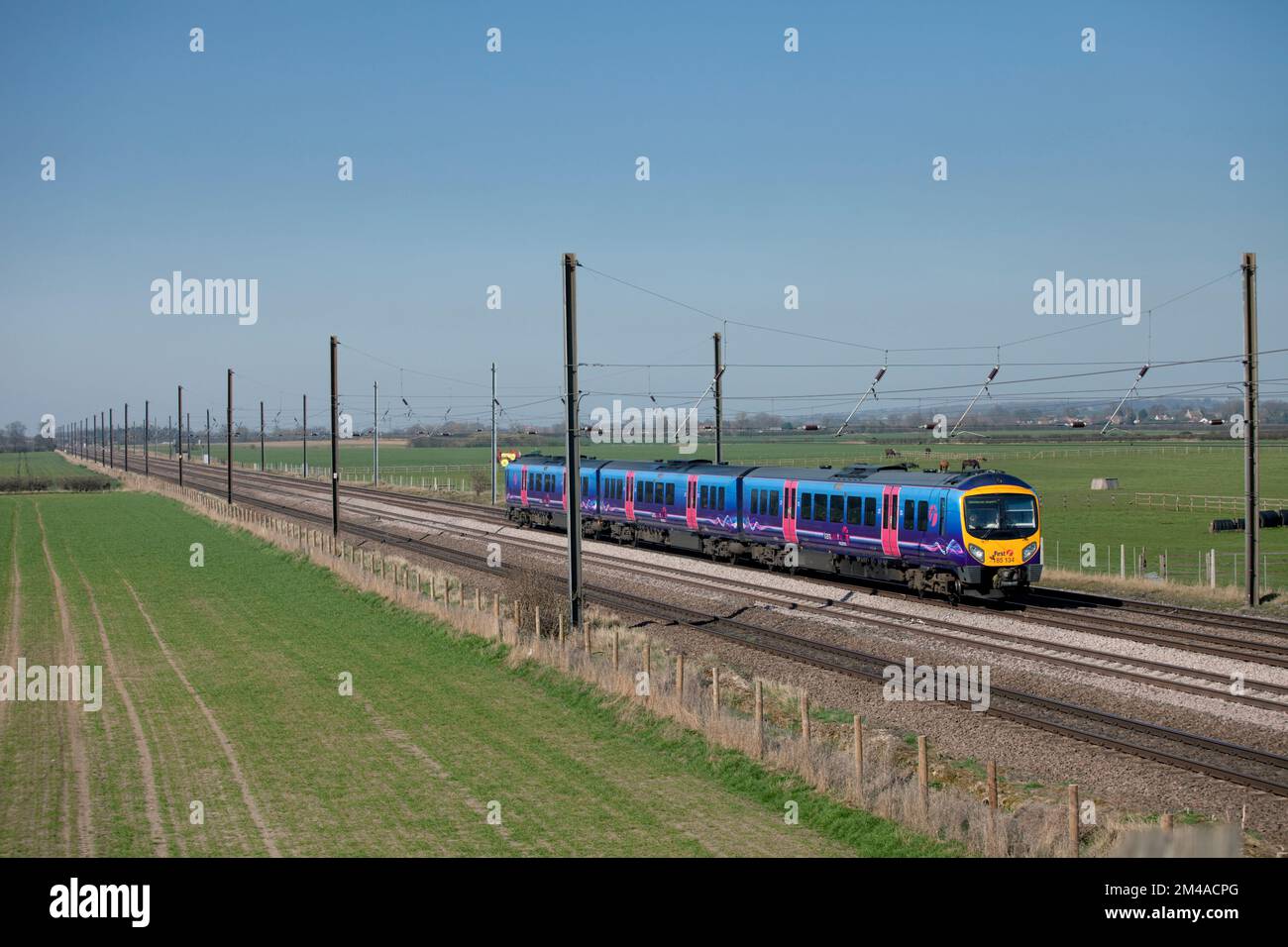 First Transpennine Express class 185 diesel train 185134 on the 4 track ...