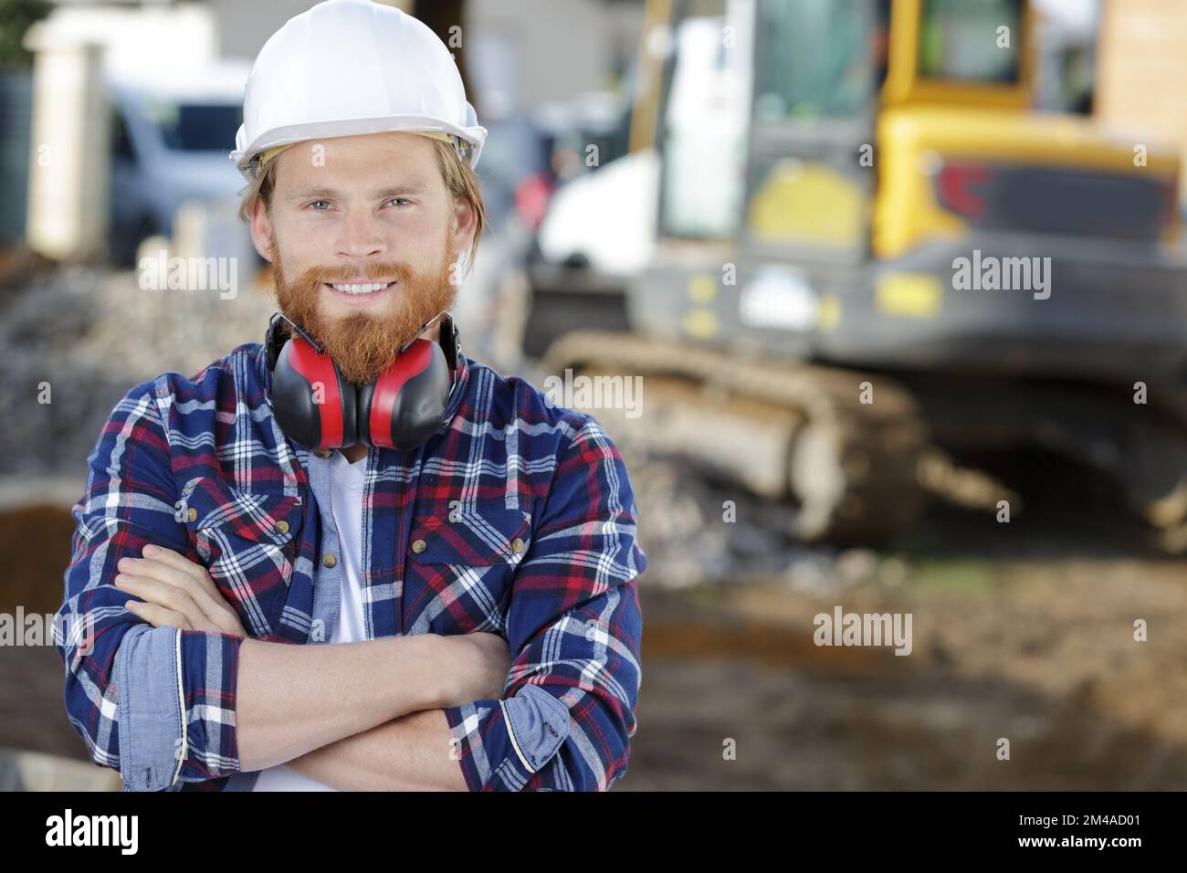 construction worker with crossed arms confident and happy Stock Photo ...
