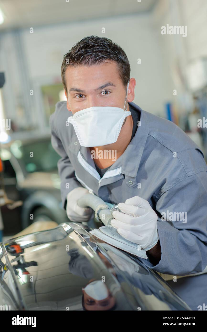 male worker is wearing mask Stock Photo - Alamy
