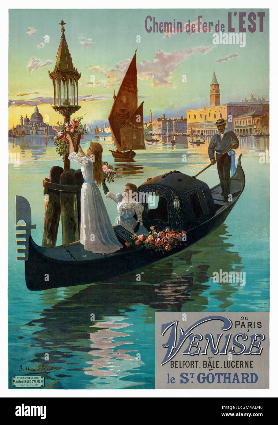 Chemin de fer de l'Est. De Paris à Venise par Belfort, Bâle, Lucerne et ...