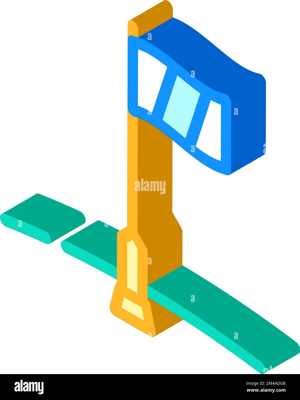 pole flag big isometric icon vector illustration Stock Vector Image ...