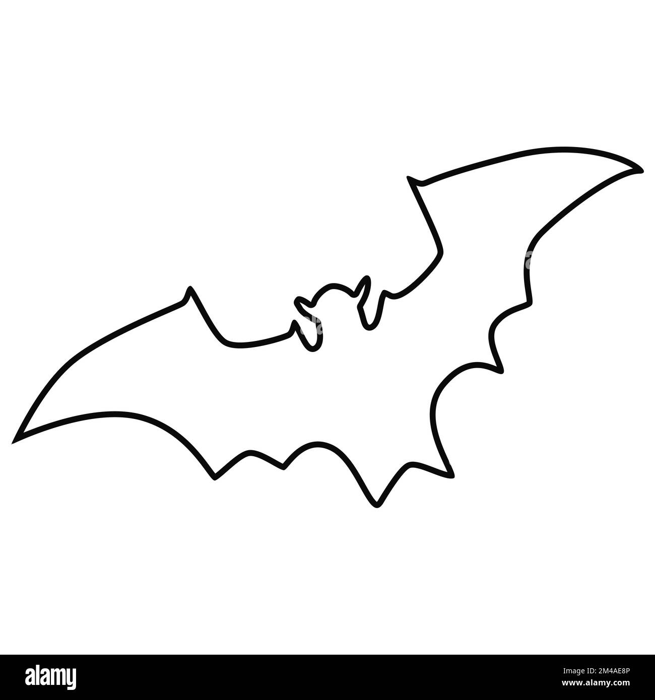 Bat outline isolated on white background. Vector design element Stock ...