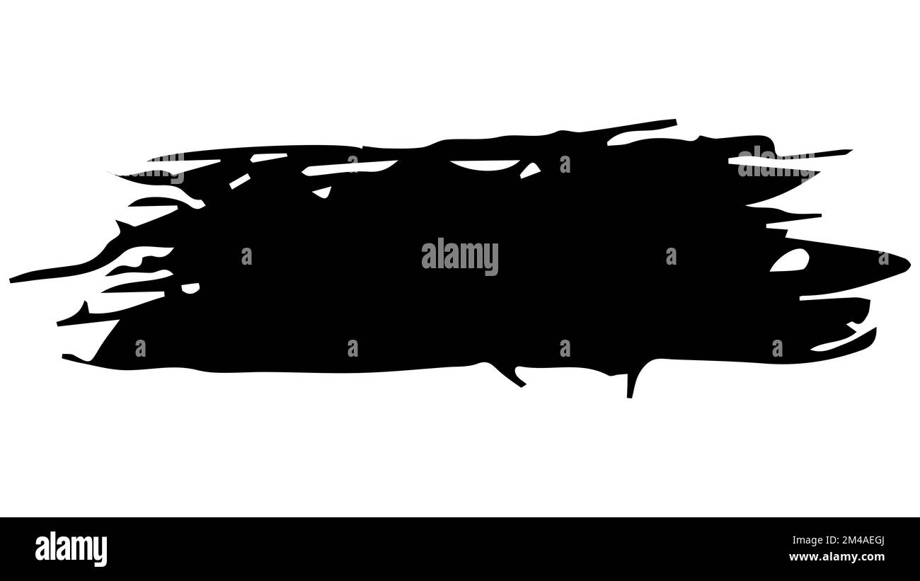 Brush strokes black silhouette in grunge style. Irregular shapes and ...