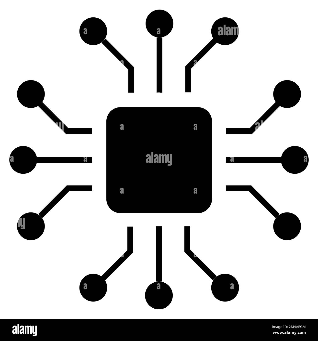 Silhouette of simple schematic chip or component for microcircuits ...