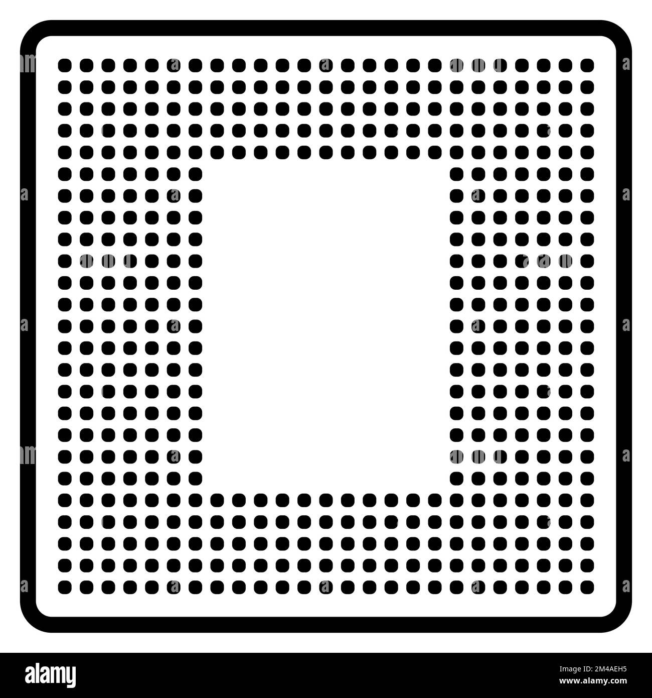 Cilhouette of computer or mobile chip isolated on white background ...