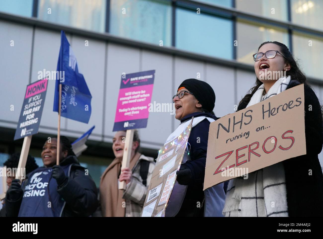 Members of the Royal College of Nursing (RCN) on the picket line ...
