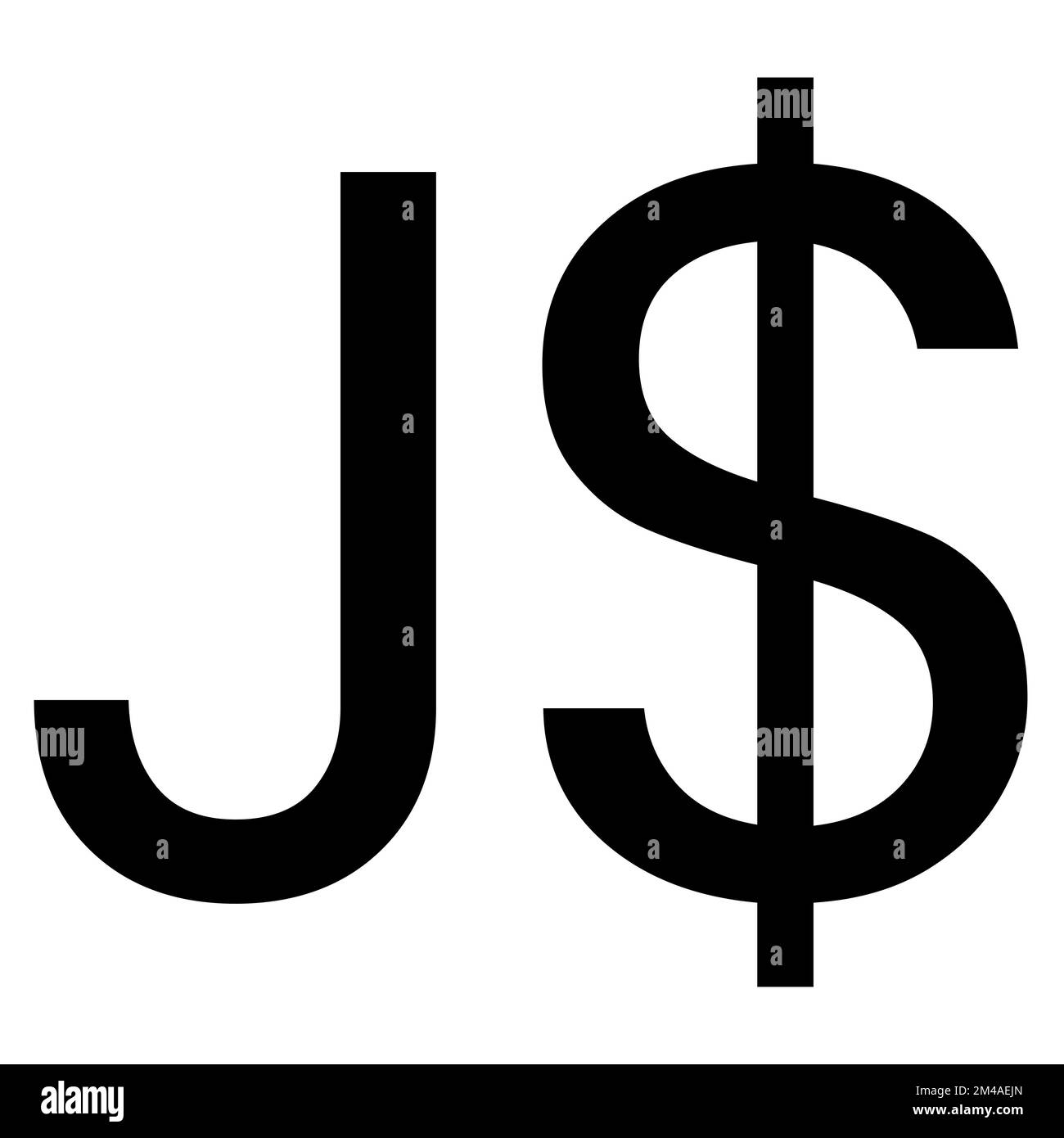 Jamaican dollar JMD currency sign black silhouette in front view ...