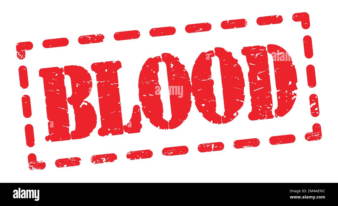 BLOOD text written on red dash stamp sign Stock Photo - Alamy