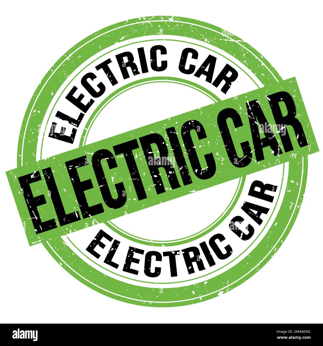ELECTRIC CAR text written on green-black round grungy stamp sign Stock ...