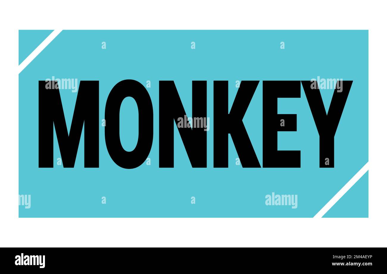 MONKEY text written on blue-black rectangle stamp sign Stock Photo - Alamy