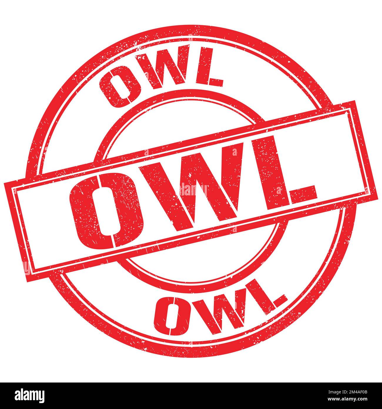OWL text written on red round stamp sign Stock Photo - Alamy