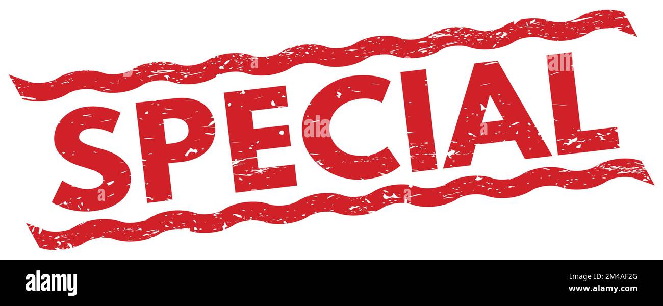 SPECIAL text written on red lines stamp sign Stock Photo - Alamy