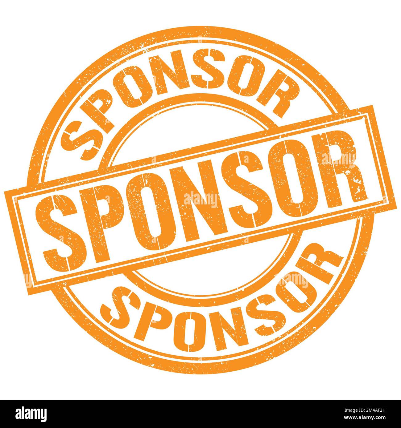 SPONSOR text written word on orange round stamp sign Stock Photo - Alamy