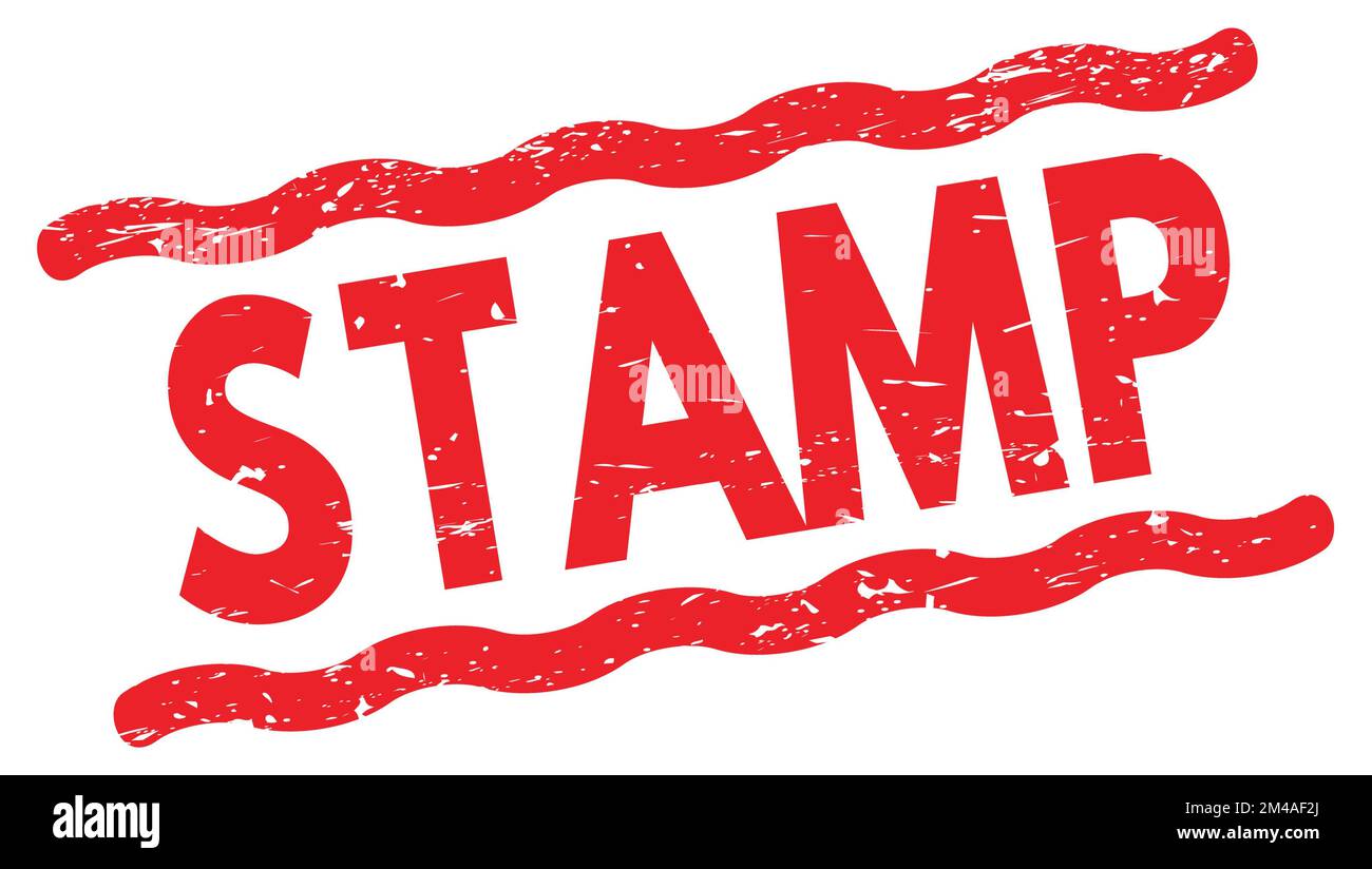 STAMP text written on red lines stamp sign Stock Photo - Alamy