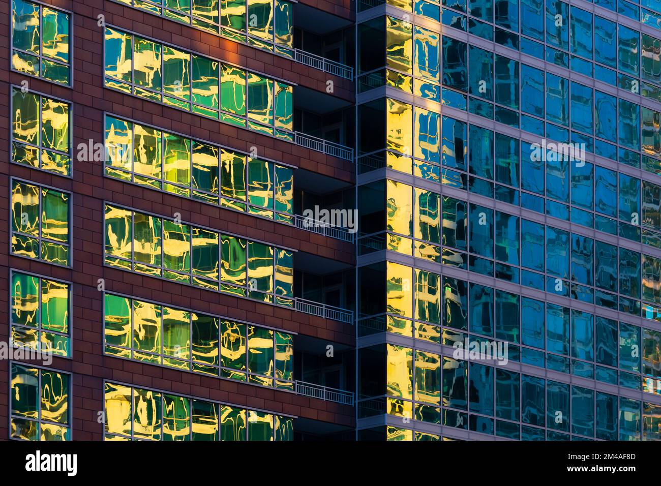 Reflections in a glass facade in downtown Chicago Stock Photo - Alamy