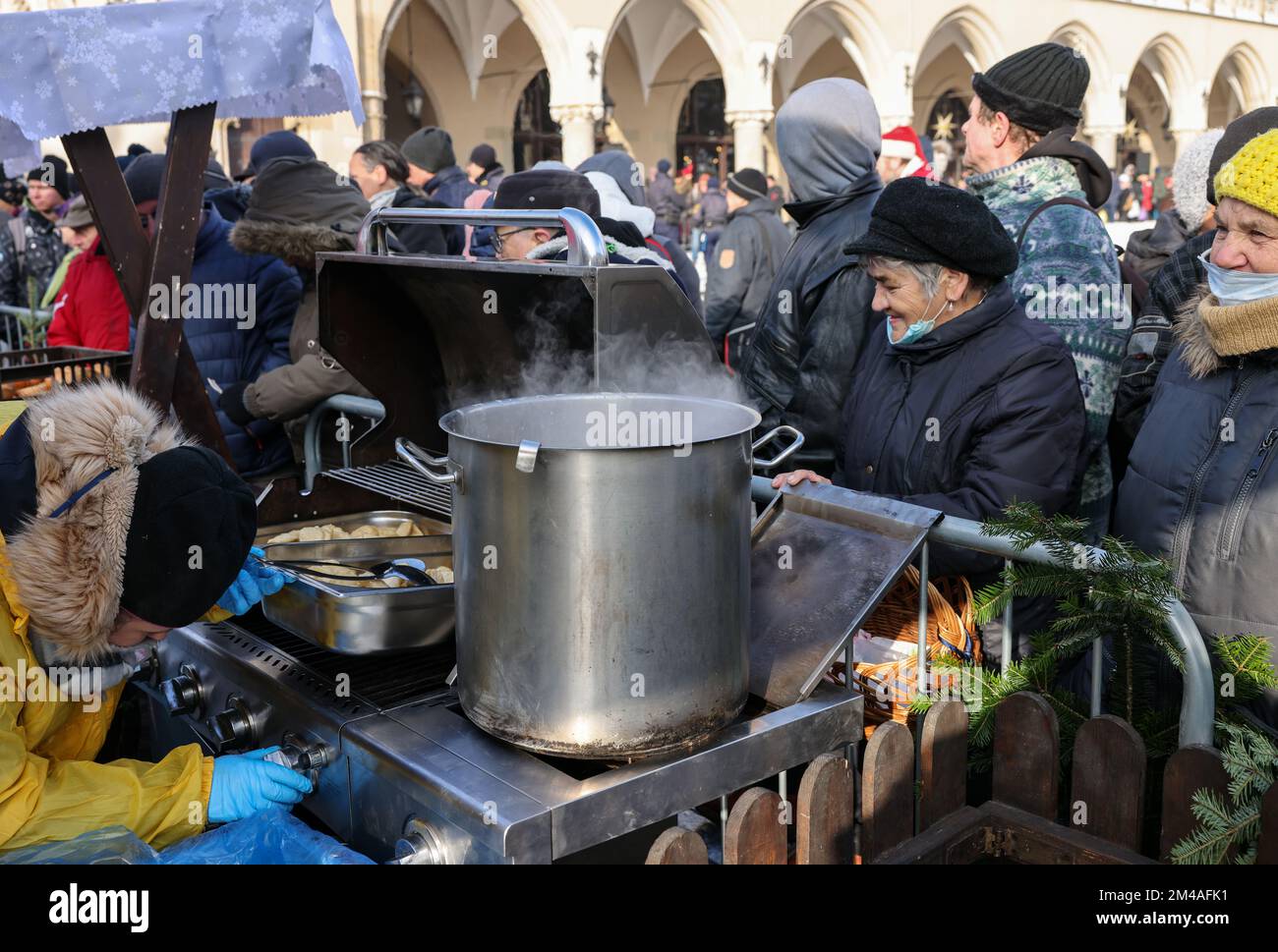 Krakow, Poland - Dec 18, 2022: Christmas Eve for poor and homeless on ...