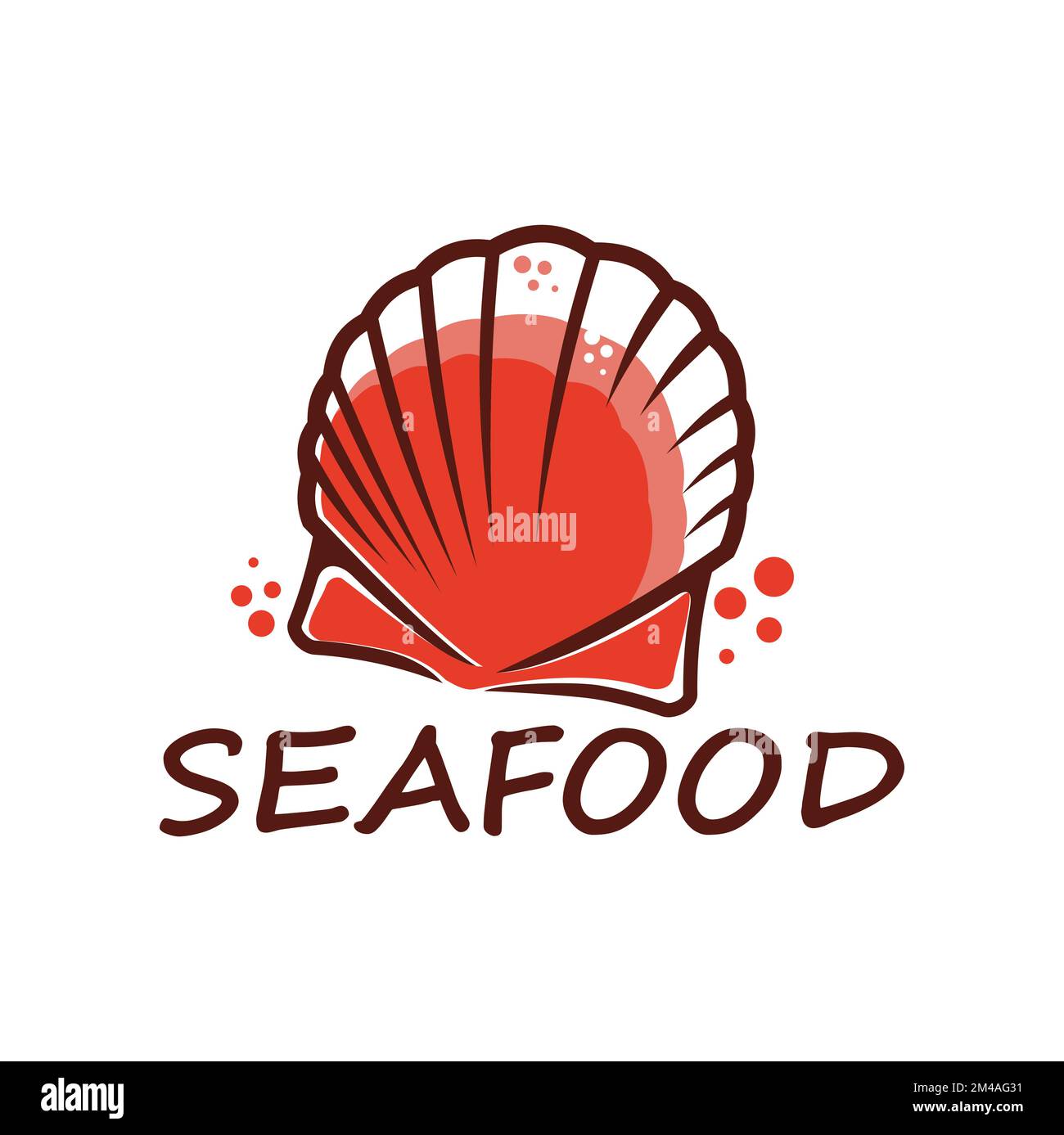 Scallop seafood icon. Fresh fish market symbol, fishing company vector ...