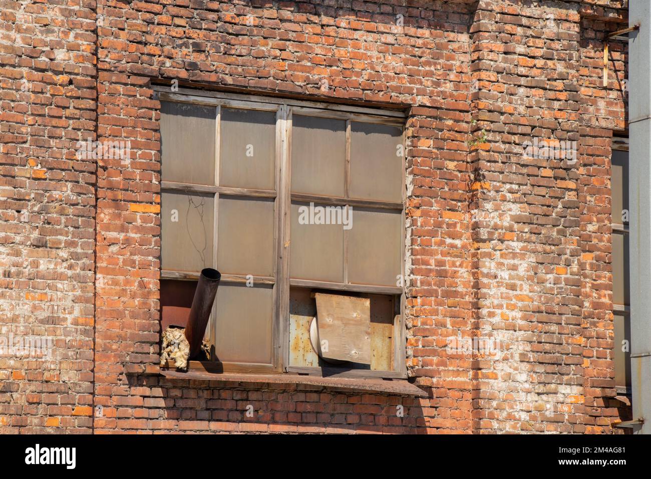windows of an old residential building in Ukraine in the city Stock ...