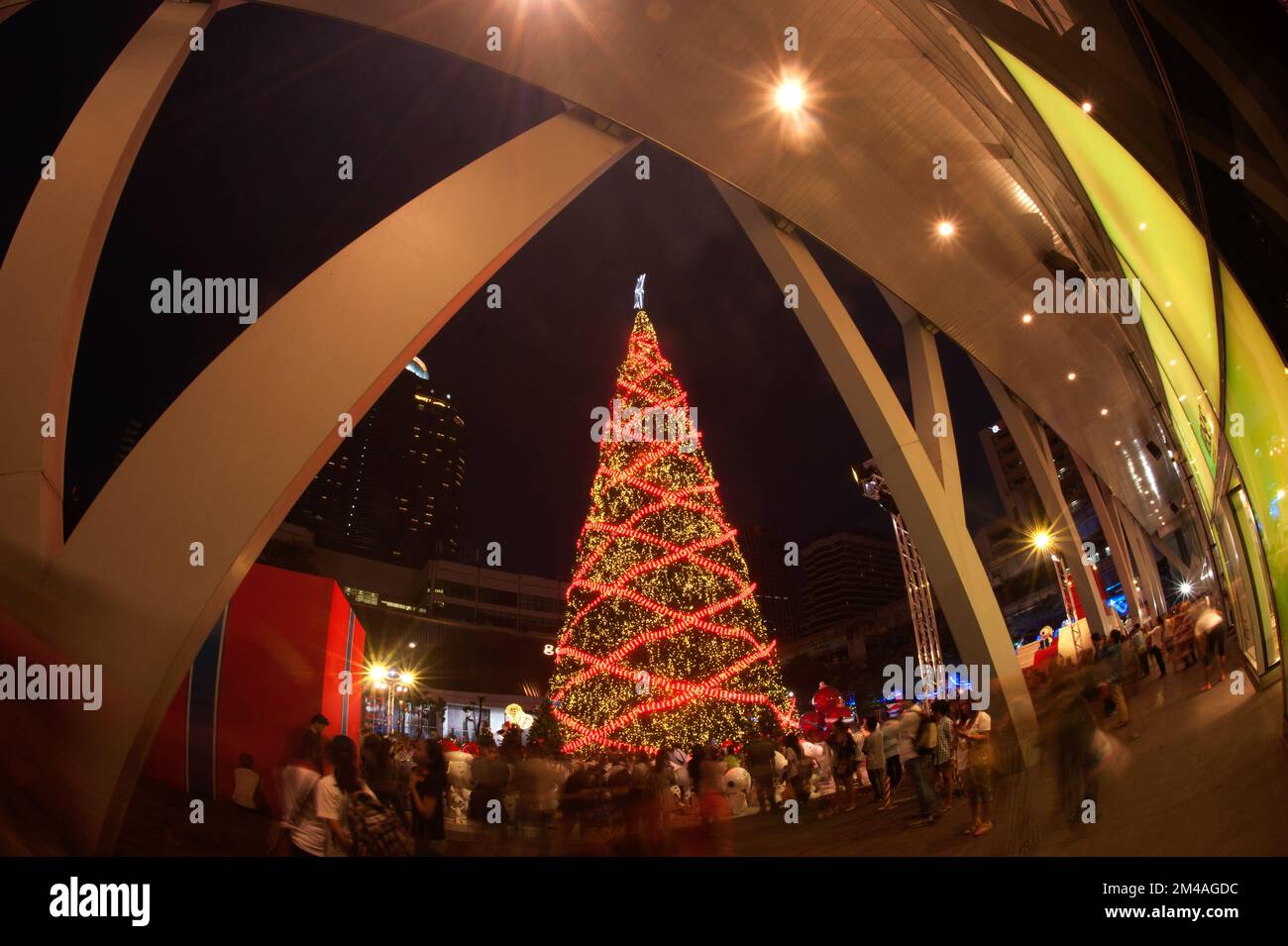 Light decorate beautiful on Christmas Tree Celebration at Central World ...