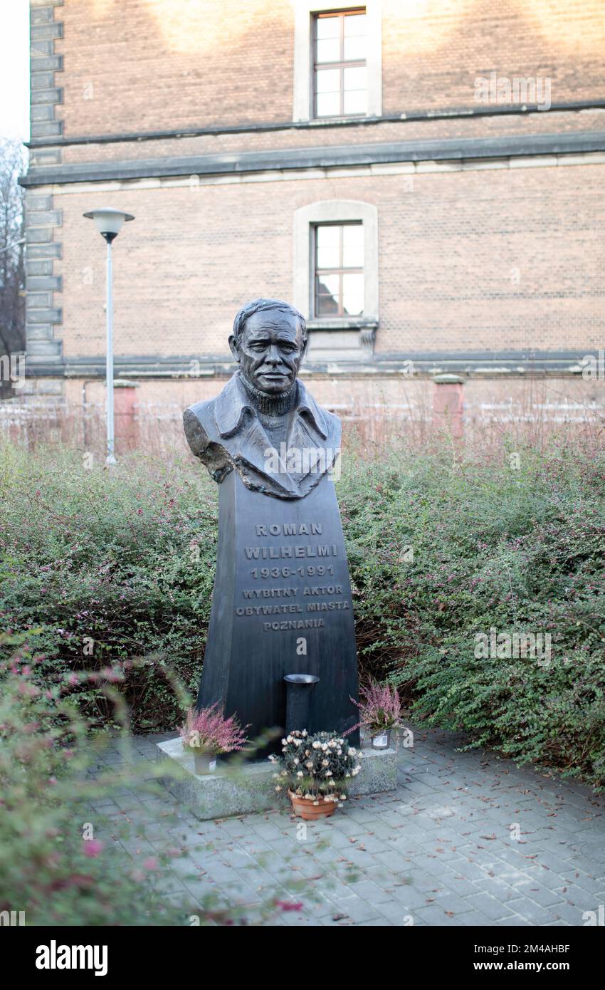 Statue dedicated to an outstanding Polish actor - Roman Wilhelmi ...