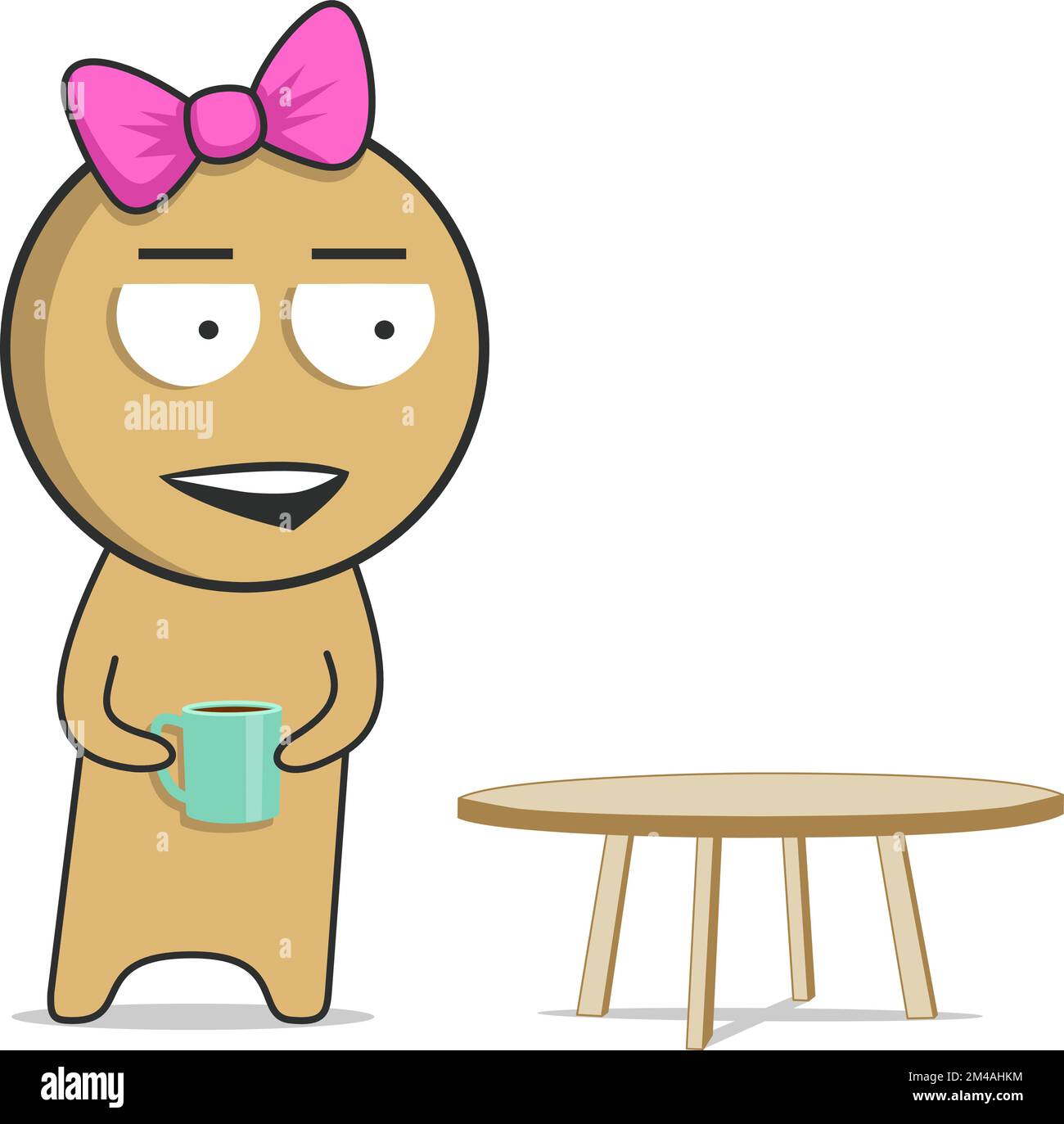 Girl with a mug. Girl with coffee Stock Vector Image & Art - Alamy