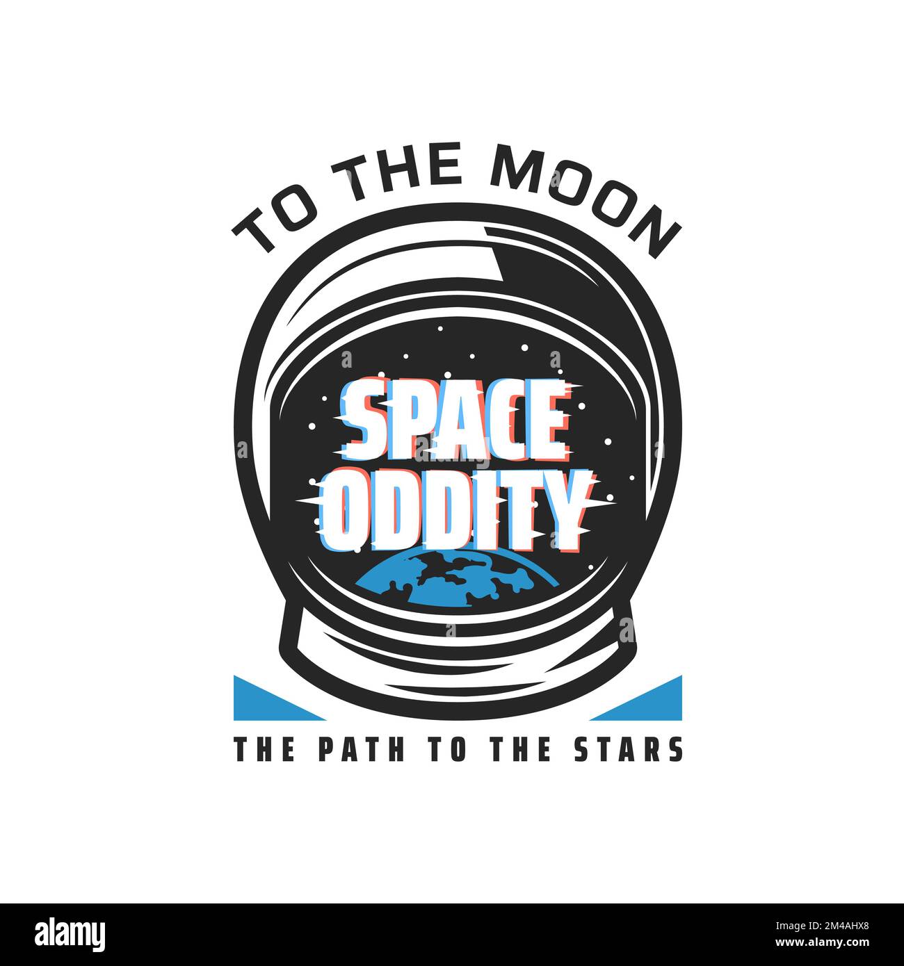 Space oddity icon, spaceman spacesuit and galaxy planet, vector ...