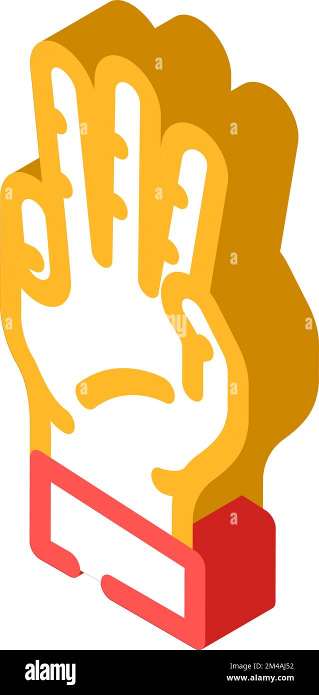 three number hand gesture isometric icon vector illustration Stock Vector Image & Art - Alamy