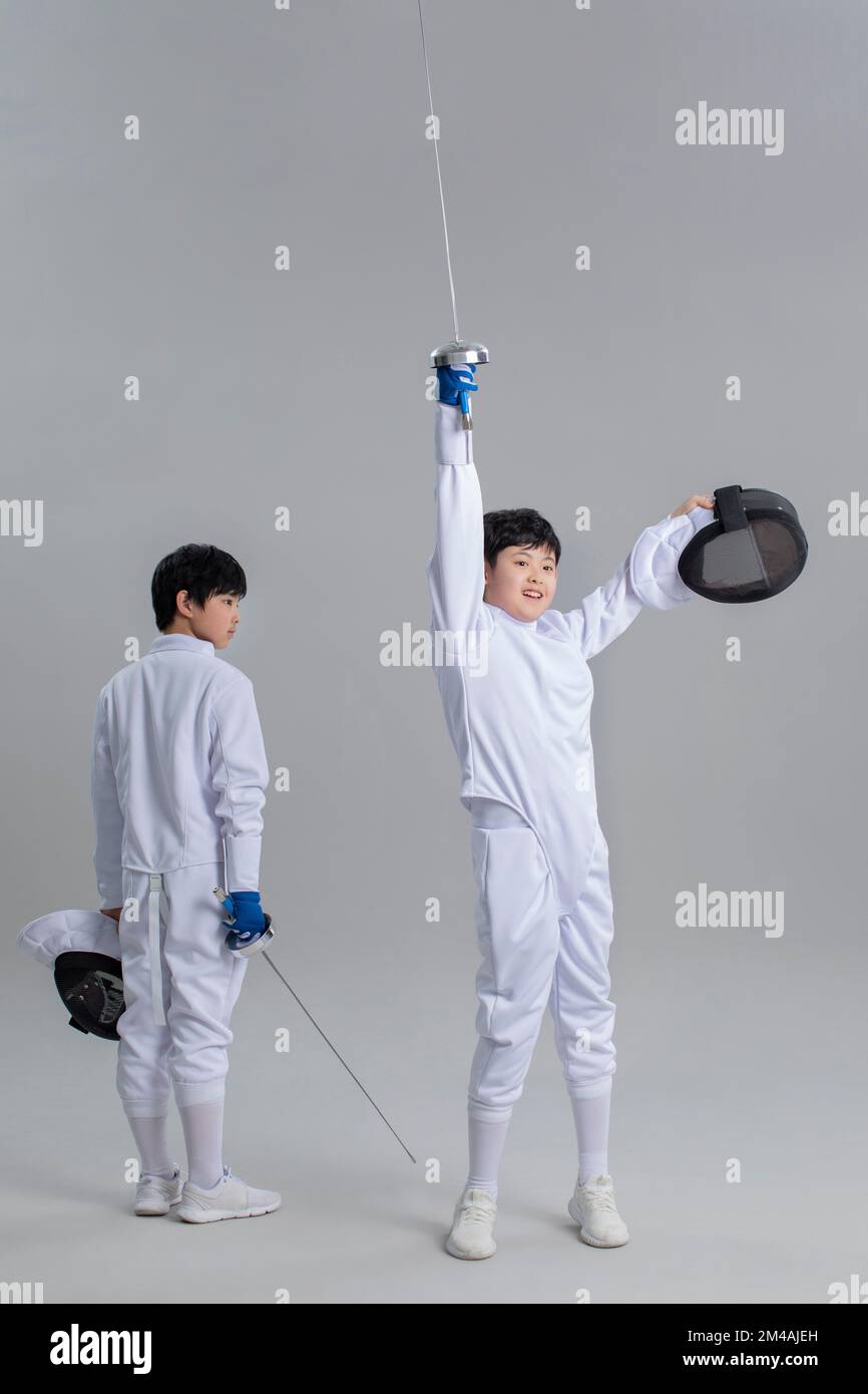 Fencing children sword hi-res stock photography and images - Alamy