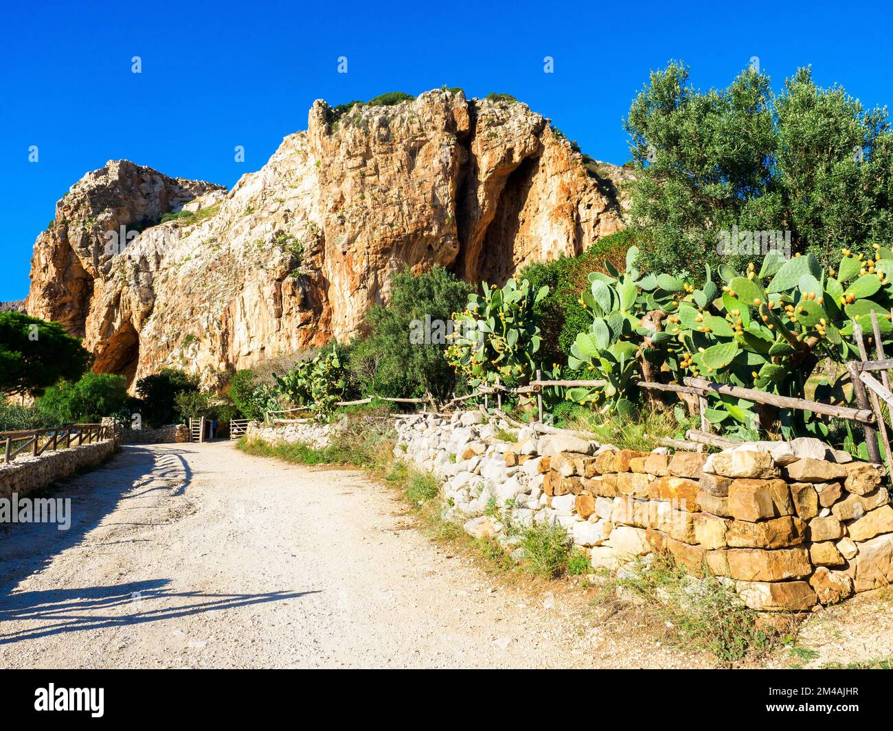 Entrance to th open-air museum at the Scurati Caves or “Grotta ...